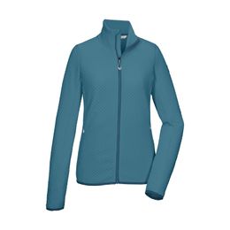 Strickjacke Killtec "KOS 79 WMN FLX JCKT", Damen, Gr. 36, blau, Obermaterial: 97% Polyester, 3% Elasthan, Strickjacken Strickjacke, Powerstretchjacke mit Flechtmuster, 2-Wege-Stretch, Kinnschutz