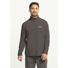 Stehkragenpullover Jack Wolfskin "TAUNUS 100 HZ M", Herren, Gr. XXL (58), flint, Obermaterial: 100% POLYESTER, Pullover Stehkragenpullover