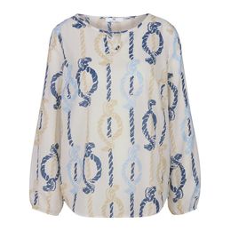 Peter Hahn - Bluse mit Rundhals-Ausschnitt, weiss, Gr. 40 / M - Baumwolle