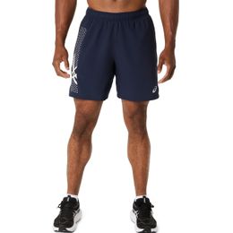 Laufshorts asics "ICON 7IN SHORT", Herren, Gr. L, N-Gr, midnight, cream, Obermaterial: 100% Polyester, Hosen