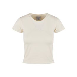 T-Shirt Karl Kani "Karl Kani Small Signature Short Tee", Damen, Gr. L, sanftes wei&szlig;, 95% Baumwolle, 5% Elasthan, unifarben, normal, Rundhals, Shirts T-Shirt