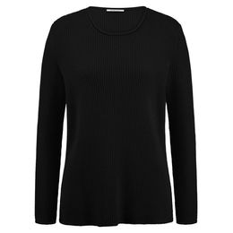 Peter Hahn - Rundhals-Pullover, schwarz, Gr. 42 / M - Baumwolle