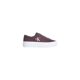 Plateausneaker Calvin Klein Jeans "VULC FLATFORM LOW CV MG", Damen, Gr. 36, mauve, Textil, unifarben, Schuhe Plateausneaker, Schn&uuml;rschuh, Freizeitschuh, Halbschuh mit seitlichem Logo