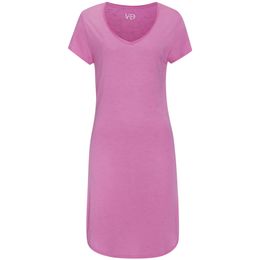 Nachthemd Vivance Dreams, Damen, Gr. 32/34, N-Gr, pink (pink, meliert), Single Jersey, Obermaterial: 90% Viskose, 10% Polyester, meliert, Basic, bequem ca. Mitte Oberschenkel, V-Ausschnitt, Kleider Nachthemd, mit sch&ouml;nem Melange-Effekt