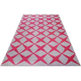 Teppich Esprit "Caledon ESP-30001" Gr. 31, rot (sand, burgund), B:130cm H:6mm L:190cm, Kunstfaser, Teppiche, Teppich, besonders weiche Haptik, Wohnzimmer