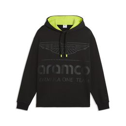 Hoodie Puma "Puma x ASTON MARTIN ARAMCO F1 TEAM Relaxed Hoodie Herren", Herren, Gr. L, schwarz, Obermaterial: 33% Polyester, 67% Baumwolle; Kapuzenfutter: 100% Baumwolle; Rippe: 97% Baumwolle, 3% Elasthan, relaxed fit, Sweatshirts Hoodie