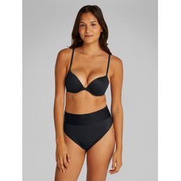 Push-up-BH "PUSH UP PLUNGE", Damen, Gr. 70, Cup B, schwarz, Obermaterial: 79% Polyamid, 21% Elasthan, Calvin Klein Underwear, unifarben, Basic, k&ouml;rpernah, BHs Push-up-BH, mit glattem Finish