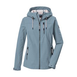 G.I.G.A. by Killtec Softshelljacke "GS 111 WMN SFTSHLL JCKT", Damen, Gr. 46, graublau, Oberseite: 100% Polyester;R&uuml;ckseite: 100% Polyester;Futter: 100% Polyester, G.I.G.A. DX BY KILLTEC, Jacken Softshelljacke, Atmungsaktive, wasserabweisende Damenjacke mit verstellbarer Kapuze