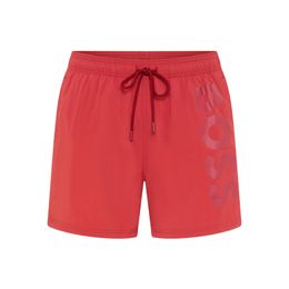 Badeshorts BOSS "Octopus", Herren, Gr. M, N-Gr, dunkelrot 609, Web, Obermaterial: 100% Polyamid, Badehosen Badeshorts, Mit BOSS Logoschriftzug, elastischer Taillenbund mit Kordel