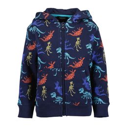 Sweatjacke Blue Seven "Blue Seven", Jungen, Gr. 134, 5649, ultramarin aop, 80% Baumwolle, 20% Polyester, normal normal, Rundhals, normaler Saum, Sweatjacken Sweatjacke