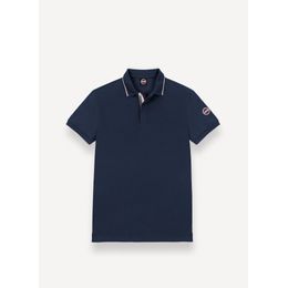 Poloshirt COLMAR "MENS KNITTED SHIRT", Herren, Gr. XL, marine, Piqu&eacute;, Obermaterial: 100% Baumwolle, unifarben, regular fit h&uuml;ftbedeckend, hoch geschlossener Ausschnitt, angesetztes B&uuml;ndchen, Shirts, aus Baumwolle, verdeckte Knopfleiste, regular fit