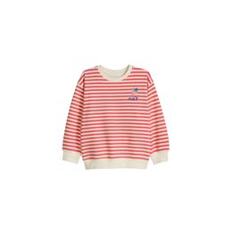 Marc O'Polo Sweatshirt MARC O'POLO "mit lustigen Herz-Ellbogen-Patches", M&auml;dchen, Gr. 104/110, coral stripe, Obermaterial: 100% Baumwolle, gestreift, relaxed fit, Rippb&uuml;ndchen, Sweatshirts Sweatshirt