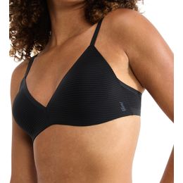 Push-up-BH Sloggi "ZERO Feel Air THE UP Push Up", Damen, Gr. S, N-Gr, schwarz, Single Jersey, Obermaterial: 46% Polyamid, 46% Polyester, 8% Elasthan, BHs Push-up-BH, atmungskativ und unsichtbar