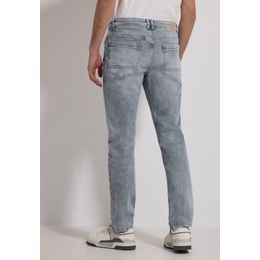 Slim-fit-Jeans Street One MEN, Herren, Gr. 32, L&auml;nge 30, light grau random wash, Jeans, 81% Baumwolle, 18% Polyester, 1% Elasthan, unifarben, lang, Jeans Slim-fit-Jeans, Middle Waist