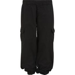 Cargohose Urban Classics "Urban Classics Girls Ripstop Cargo Pants 3/4", M&auml;dchen, Gr. 158/164, Normalgr&ouml;&szlig;en, schwarz, 100% Baumwolle, unifarben, normal, Hosen Cargohose