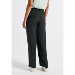 Marlene-Hose Street One, Damen, Gr. 44, L&auml;nge 30, gr&uuml;n (pine grove gr&uuml;n), Stoff, 85% Viskose, 15% Nylon, unifarben, loose fit lang, Hosen, High Waist