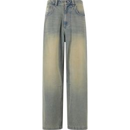Bequeme Jeans Karl Kani "Karl Kani Karl Kani OG Denim Baggy Pants", Herren, Gr. 34, Normalgr&ouml;&szlig;en, blau, sand, 76% Baumwolle, 14% Viskose, 10% Polyester, unifarben, Jeans
