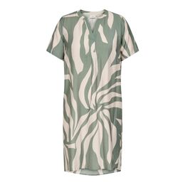 Sommerkleid Only CARMAKOMA "CARSUSI S/S V-NECK KNEE DRESS WVN ZL", Damen, Gr. 44, N-Gr, laurel wreath aop:big leafes, Web, Obermaterial: 80% Viskose, 20% Polyamid, bedruckt, knielang, V-Ausschnitt, Kleider Sommerkleid, mit Viskose, regular fit, knielang