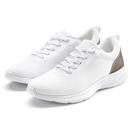 Sneaker Lascana "Turnschuhe", Damen, Gr. 42, wei&szlig;, Obermaterial: 100% Textilmaterial. Decksohle: 100% Textilmaterial. Futter: 100% Textilmaterial. Laufsohle: 100% Synthetik, unifarben, Schuhe Sneaker, Schn&uuml;rhalbschuh, Halbschuh, Freizeitschuh ultraleicht VEGAN