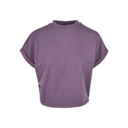 T-Shirt Urban Classics "Urban Classics Damen Ladies Short Pigment Dye Cut On Sleeve Tee", Damen, Gr. XL, duskviolet, 100% Baumwolle, oversize, Rundhals, Shirts T-Shirt