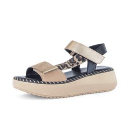 Plateausandaletten Gabor "Plateau Sandale", Damen, Gr. 41, beige, Schuhe