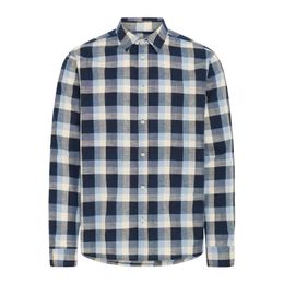 Langarmhemd Blend "BHDARIS SLUB CHECK", Herren, Gr. M, N-Gr, salute, Web, Obermaterial: 100% Baumwolle, kariert, regular fit normal, Hemden