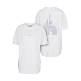 T-Shirt Merchcode "Merchcode Damen Ladies Disney 100 Castle Tee", Damen, Gr. M, wei&szlig;, 100% Baumwolle, bedruckt, oversize, Rundhals, Shirts T-Shirt