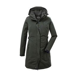 Parka Killtec "KOW 165 WMN PRK", Damen, Gr. 40, gr&uuml;n (olivgr&uuml;n), Obermaterial: 100% Polyester;Futter: 100% Polyester;F&uuml;llung: 100% Polyester, Jacken Parka, Wasser- und winddichter Parka mit Teddyfleece und abnehmbarer Kapuze