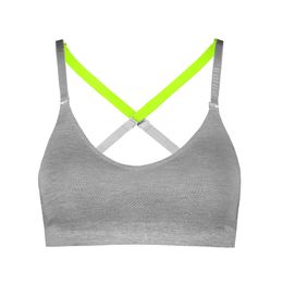 Bustier Puma "Puma WOMEN 3D KNIT SPORT TRIANGLE TOP", Damen, Gr. S, N-Gr, grau melange, Single Jersey, Obermaterial: 65% Polyamid, 24% Polyester, 11% Elasthan, BHs Bustier, wendbare und verstellbare Tr&auml;ger f&uuml;r einen personalisierten Look