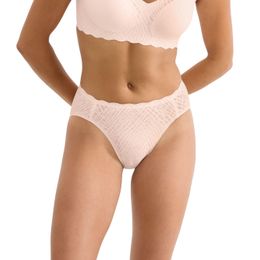 Slip Sloggi "ZERO Feel Bliss High leg", Damen, Gr. XS, rosa (puff pink), Spitze, Obermaterial: 76% Polyamid, 24% Elasthan, figurbetont, Unterhosen Slip, unsichtbar mit Spitzenoptik