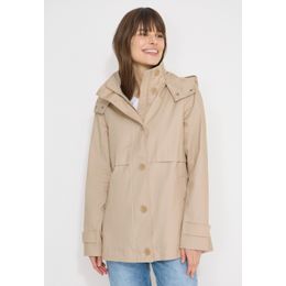 Regen- und Matschjacke Cecil, Damen, Gr. XXL (46), crispy camel, Web, Obermaterial: 100% Baumwolle; Futter: 100% Polyester, unifarben, comfort fit normal, ohne Ausschnitt, B&uuml;ndchen, Jacken, mit Stehkragen
