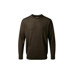 Rundhalspullover MCS "MCS Pullover MCMatt", Herren, Gr. XL, schwarz braun m&eacute;lange, Obermaterial: 50% Wolle, 50% Polyacryl, Pullover Rundhalspullover