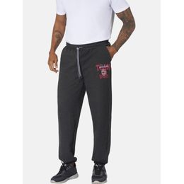 Jogginghose Jan Vanderstorm "Jogginghose THIBOR", Herren, Gr. 4XL, N-Gr, grau (dunkelgrau melange), Obermaterial: 70% Baumwolle CO. 30% Polyester COOLMAX PES(Coolmax)., Hosen Jogginghose