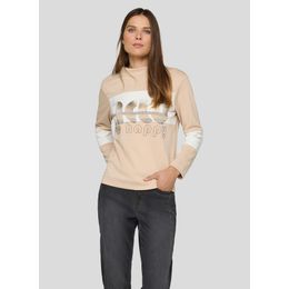 Print-Shirt Rabe "Sweatshirt", Damen, Gr. 46, beige, 48%Polyester 47%Viskose 5%Elasthan, gerade, Shirts