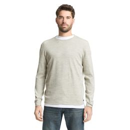 Rundhalspullover Tom Tailor, Herren, Gr. L, olive multicolor space dye, Strick, Obermaterial: 60% Baumwolle, 40% Polyester, unifarben, regular fit normal, Rundhals, gerader Abschluss, Pullover Rundhalspullover, mit Rundhalsausschnitt