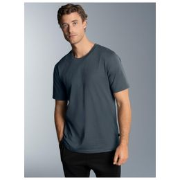 T-Shirt TRIGEMA "TRIGEMA T-Shirt aus 100% Baumwolle", Herren, Gr. S, grau (anthrazit), Single Jersey, 100% Baumwolle, Basic, lang, Rundhals, Shirts T-Shirt