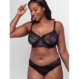 Fullcup-BH Dorina "Hasina", Damen, Gr. 90, Cup H, schwarz, Spitze, Obermaterial: 65% Polyamid, 23% Polyester, 12% Elasthan, unifarben, BHs, leicht gepolsterte Cups, Spitze