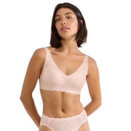 B&uuml;gelloser BH Sloggi "ZERO Feel Bliss Soft bra", Damen, Gr. L, N-Gr, puff pink, Spitze, Obermaterial: 76% Polyamid, 24% Elasthan, BHs, unsichtbar mit Spitzenoptik