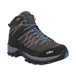 Wanderschuh CMP "RIGEL MID WP TREKKING SHOES", Damen, Gr. 43, cioccolato, petroleum, Leder, Schuhe Wanderschuh, wasserdicht
