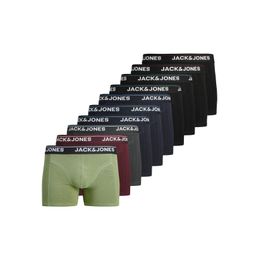 Jack & Jones Trunk JACK & JONES "JACTIMOTHY SOLID TRUNKS 10 PACK", Herren, Gr. S, 10 Stk., bunt (sea spray pack:schwarz navy, schwarz navy, schwarz, schwarz, winetasting, schwarz, phantom, schwarz, schwarz), Jersey, Obermaterial: 95% Baumwolle, 5% Elasthan, unifarben, bequem, Unterhosen