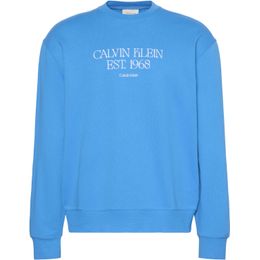 Herren Sweatshirt "1968 NYC GRAPHIC"french blau, Gr. XXL, Calvin Klein Jeans, unifarben, Sweatware, Obermaterial: 100% Baumwolle, Sweatshirts,