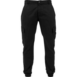 Cargohose Urban Classics "Urban Classics Herren Washed Cargo Twill Jogging Pants", Herren, Gr. 30, Normalgr&ouml;&szlig;en, schwarz, 98% Baumwolle, 2% Elasthan, unifarben, normal, Hosen Cargohose