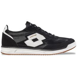 Sneaker Lotto, Damen, Gr. 44, schwarz, wei&szlig;, Synthetik, mehrfarbig, Schuhe Sneaker, - in angesagtem Retrodesign