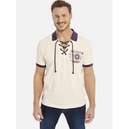 Poloshirt Jan Vanderstorm "Doppelpack Poloshirt ELJAR", Herren, Gr. XL, wei&szlig; (wollwei&szlig; oliv), Obermaterial: 100% Baumwolle CO., Shirts