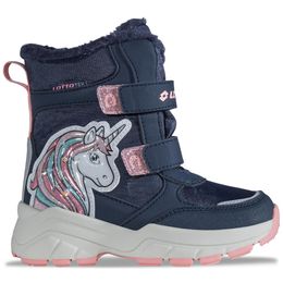 Winterboots Lotto, M&auml;dchen, Gr. 32, navy, pink, Synthetik, mehrfarbig, Schuhe Winterboots, - mit coolen Lichtelementen im Obermaterial