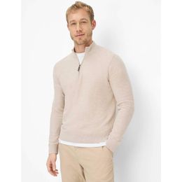 Strickpullover Brax "Style STEFFEN", Herren, Gr. XXXL (58/60), beige, Strick, 44% Baumwolle, 36% Leinen, 20% Polyester, Pullover Strickpullover