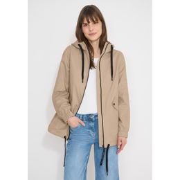 Windbreaker Cecil, Damen, Gr. XS (36), crispy camel, Web, 55% Baumwolle, 38% Polyester, 7% Polyamid, unifarben, comfort fit normal, ohne Ausschnitt, B&uuml;ndchen, Jacken Windbreaker, im soften Baumwoll-Mix