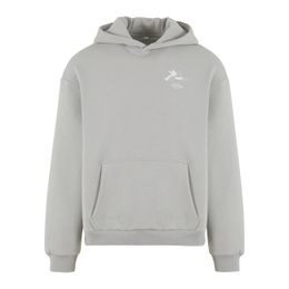 Kapuzenpullover "Upscale by Mister Tee RUN Sports Club Fluffy Hoody", Herren, Gr. M, lightasphalt, 70% Baumwolle, 30% Polyester, UPSCALE BY MISTER TEE, mehrfarbig, loose fit, ohne Ausschnitt, Pullover Kapuzenpullover