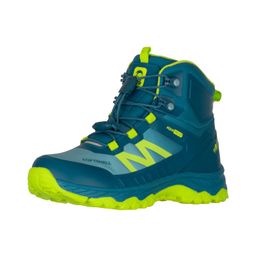 Outdoorschuh Trollkids "KIDS SIRDAL HIKER MID", Kinder, Gr. 30, petrol, dolphin blau, lime, Synthetik, Schuhe Outdoorschuh, wasserdicht
