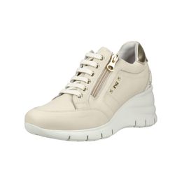 Sneaker Nero Giardini "Nero Giardini Sneaker Leder", Damen, Gr. 36, beige, Leder, Schuhe Sneaker